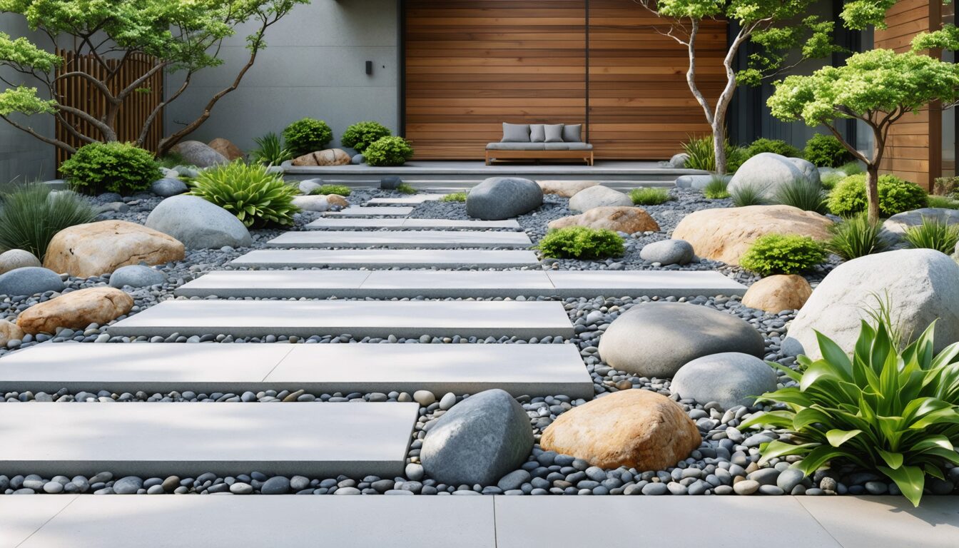 Parterre Avec Cailloux Sans Entretien Moderne